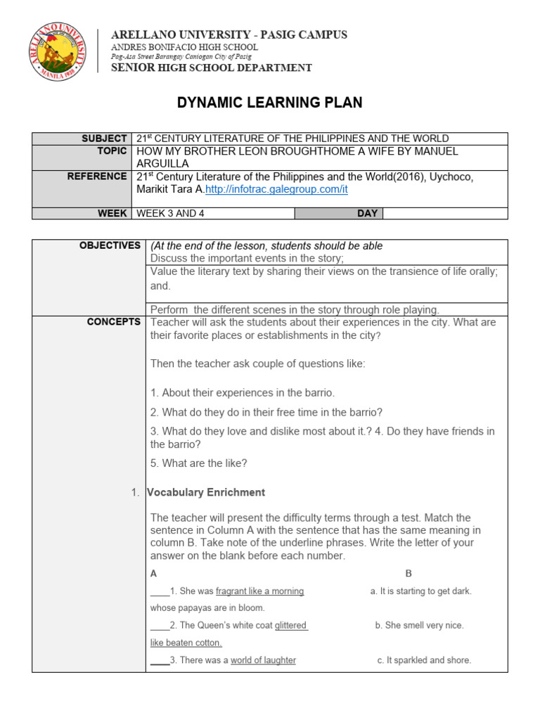 Dynamic-Learning-Plan Week 3 | PDF