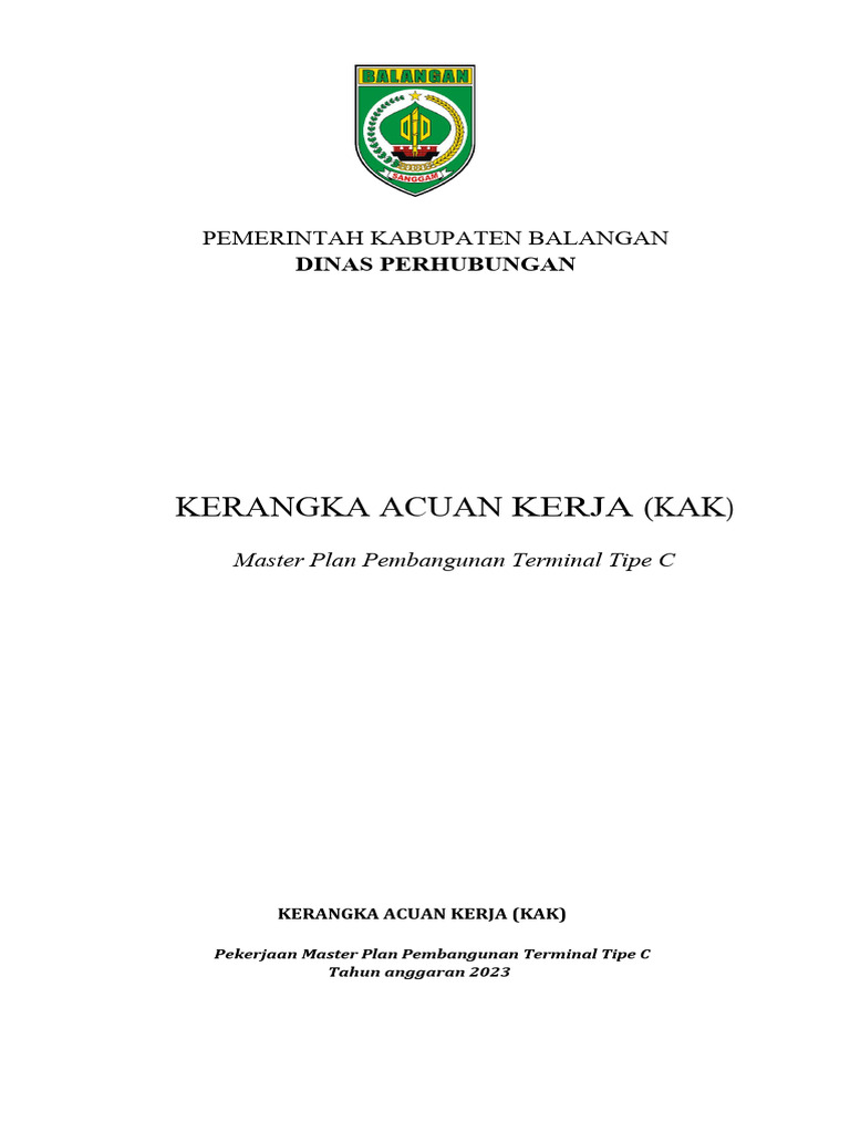 KAK Master Plan Pembangunan Terminal Tipe C | PDF