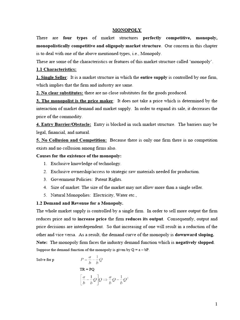 Chapter 1 Monopoly Pdf