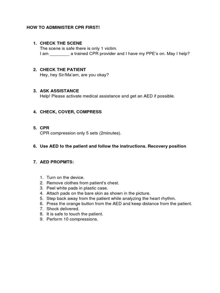 CPR Script | PDF | Wellness | Science & Mathematics