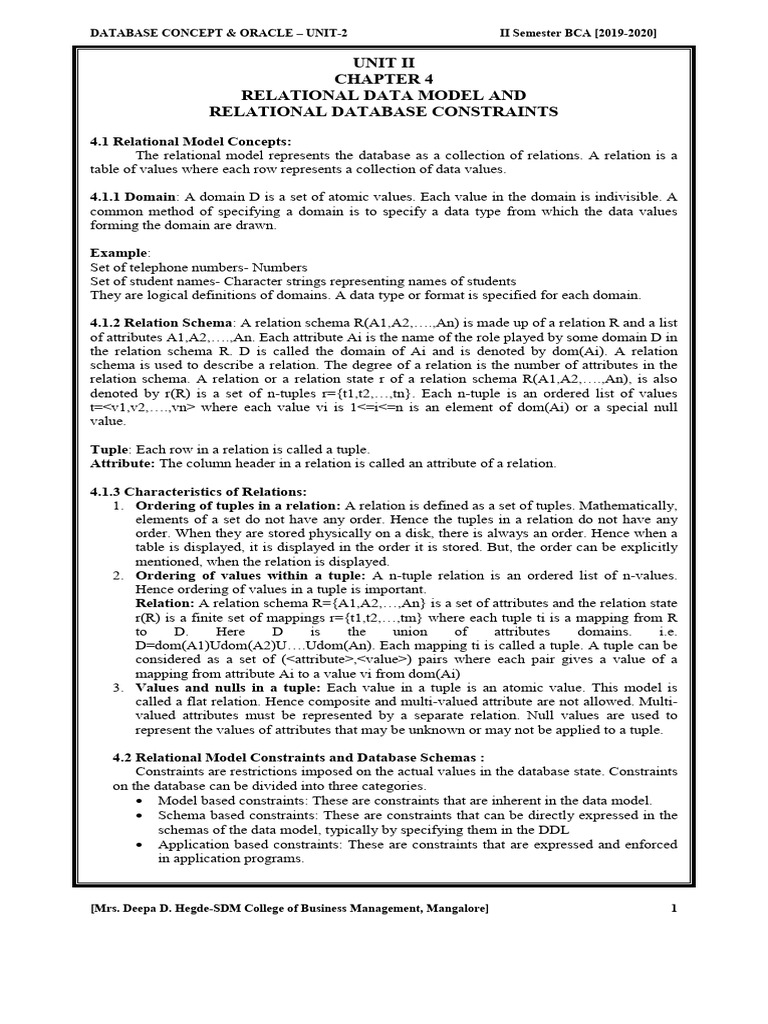 Unit 2 - Dbms-Complete | PDF