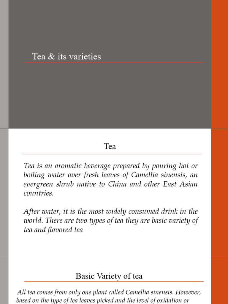 Types of Tea: Green & Flavored Varieties | PDF | Cooking, Food & Wine