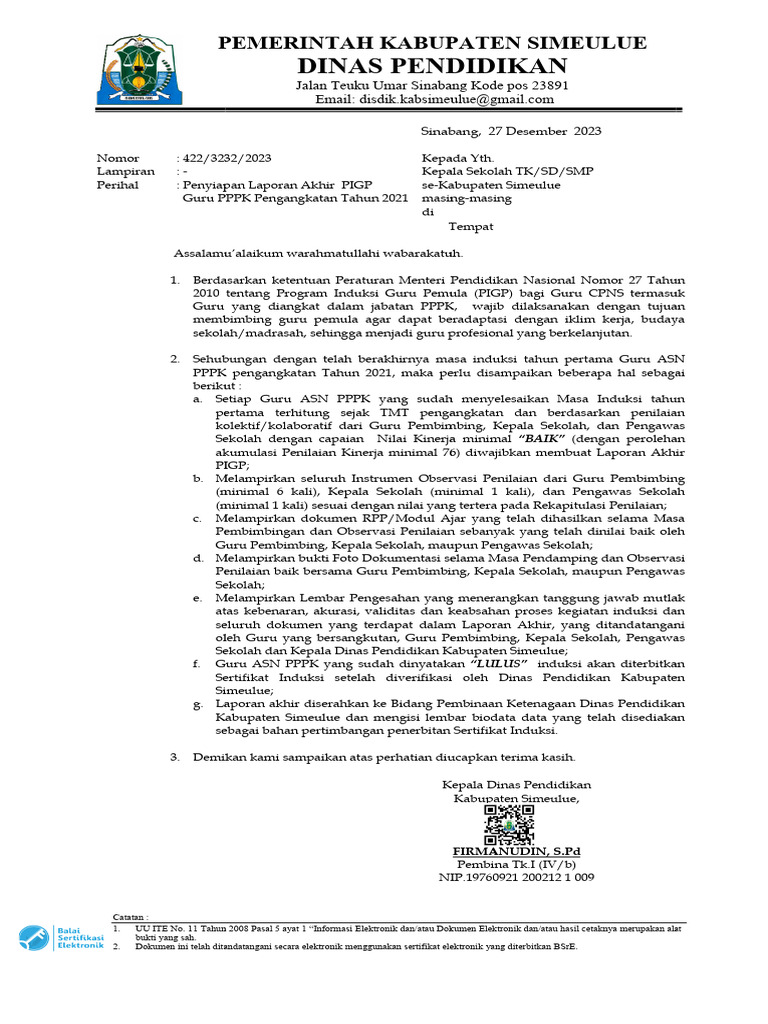 Surat INDUKSI 2 - Sign - Signed - Signed - PDF - Signed-1 | PDF