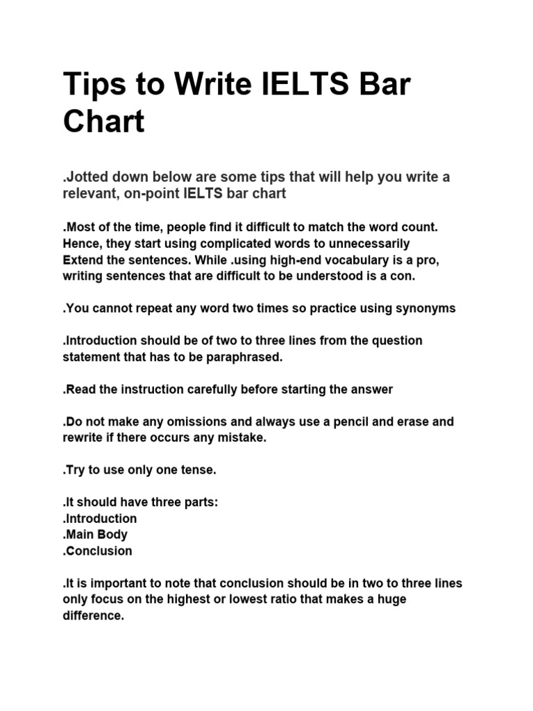 IELTS Bar Chart Writing Tips | PDF | Career & Growth