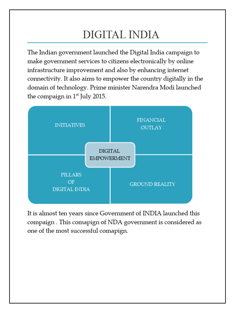 Digital India | PDF | Financial Inclusion | Empowerment
