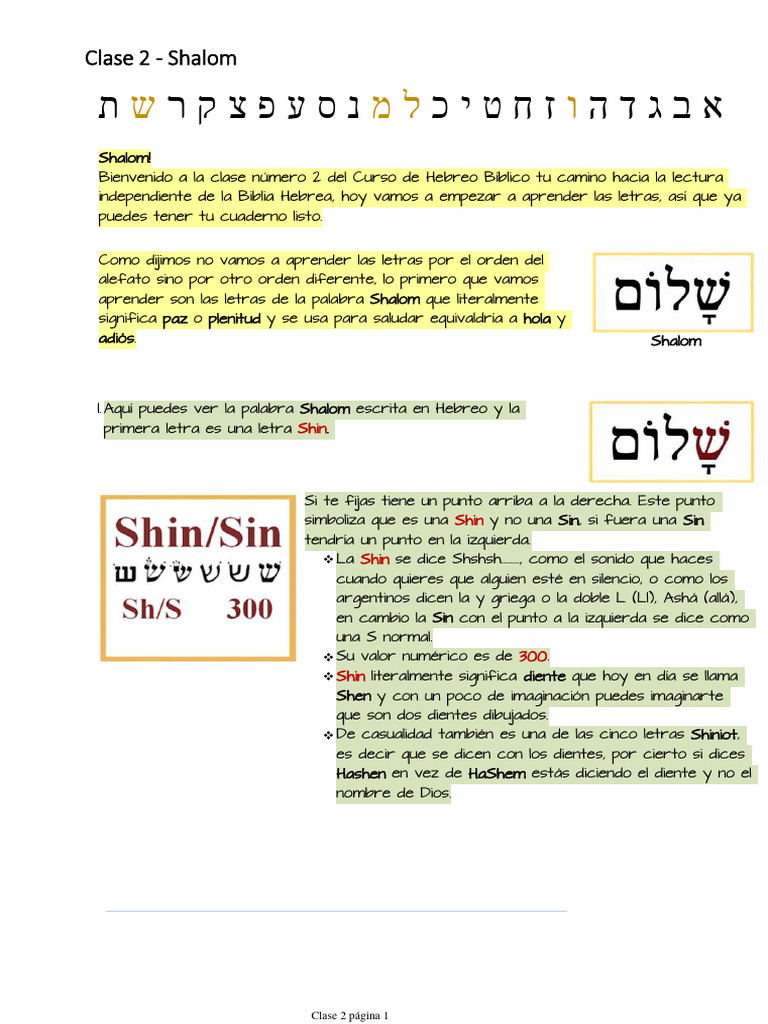 Clase 2 - Shalom | PDF