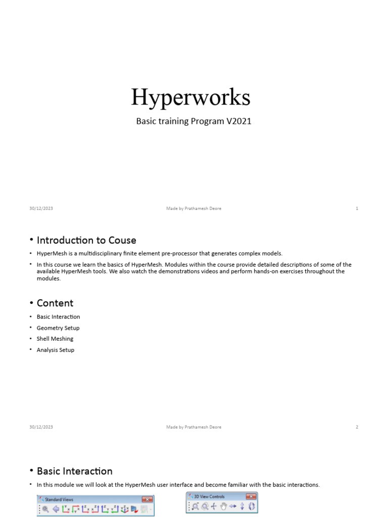 Hyper Works Basic | PDF | Geometry | Graphical User Interfaces
