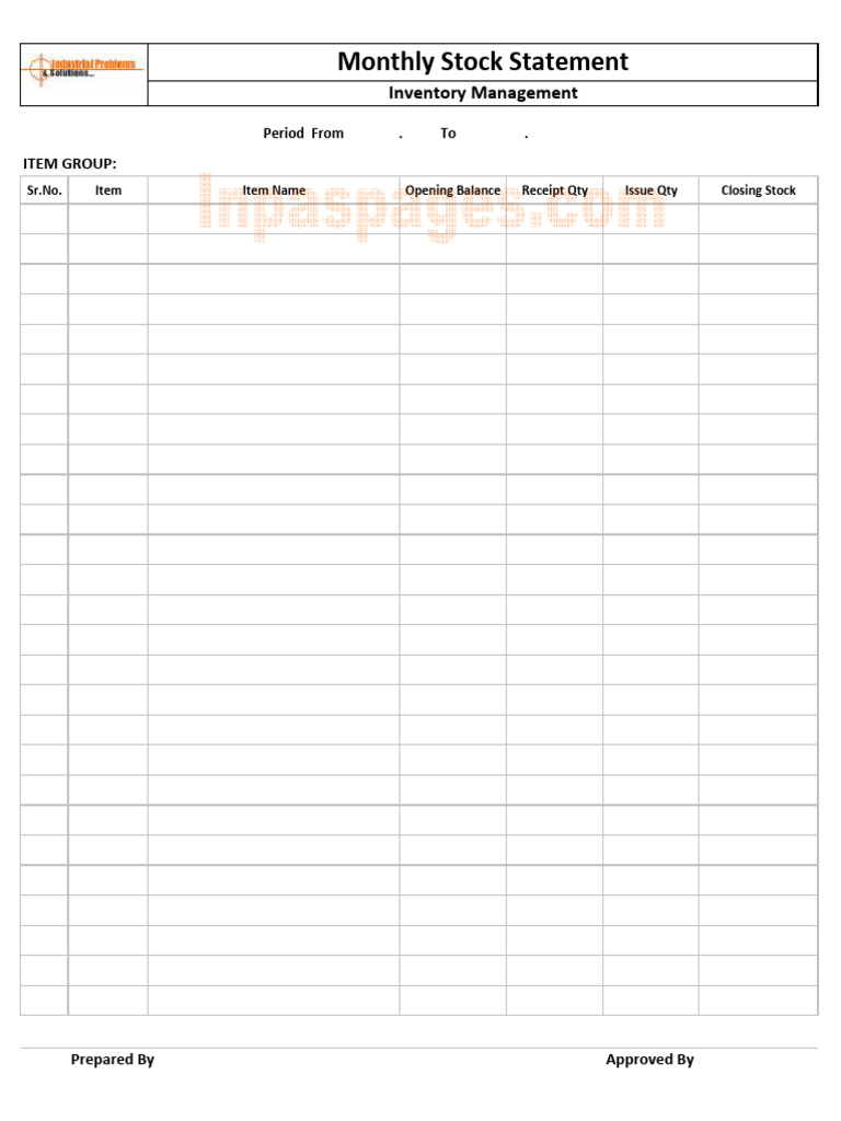 Monthly Stock Statement | PDF
