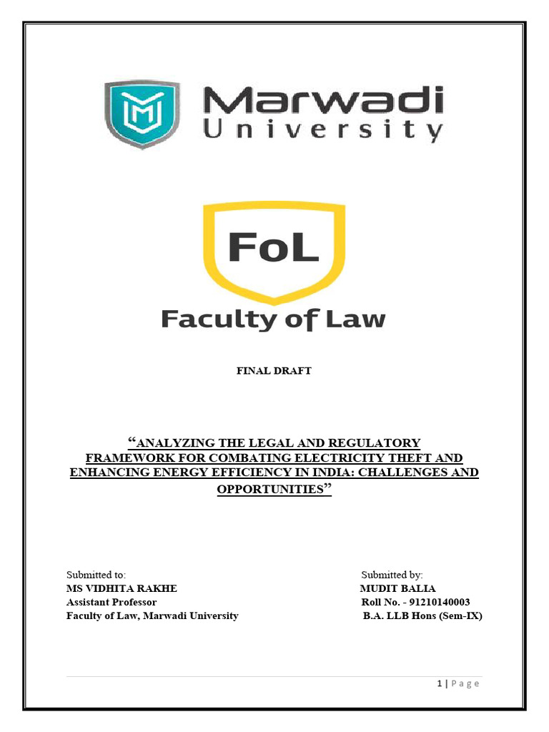 Eneregy Law Final Draft | PDF