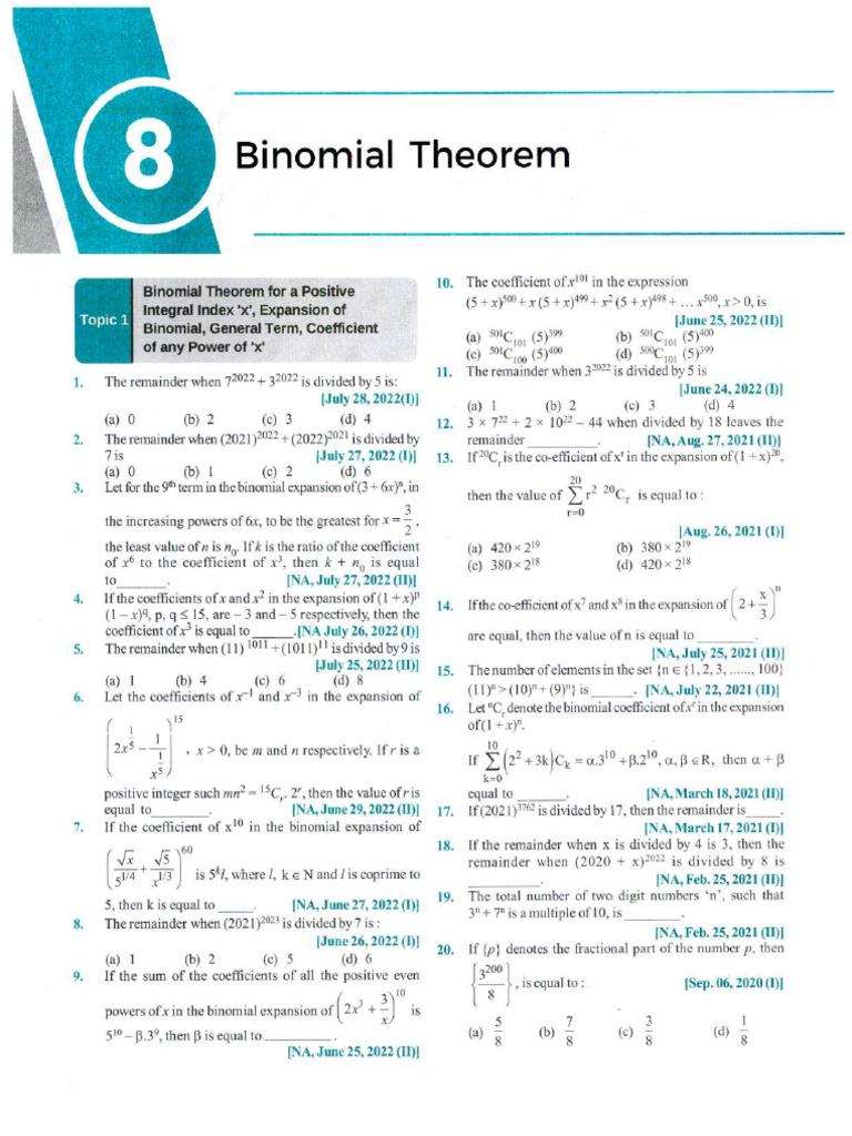 Binomial Theorem | PDF