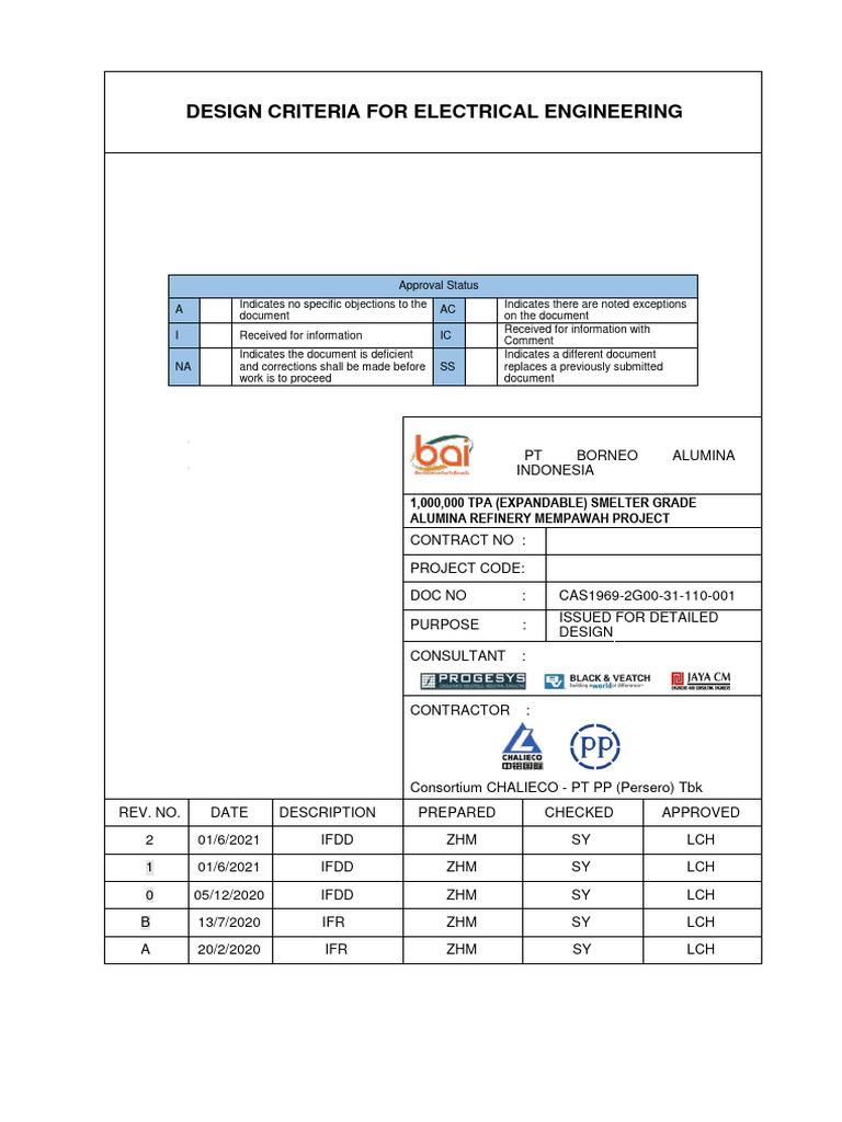 Electrical Engineering Design Criteria | PDF