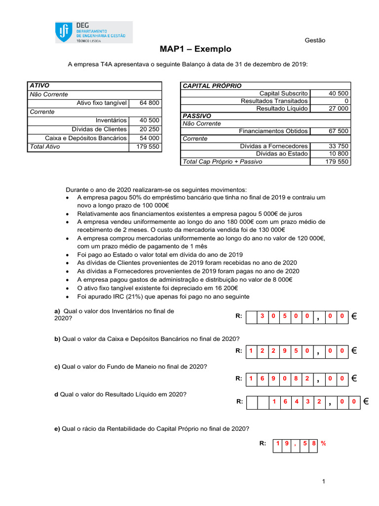 Gestao MAP1 - Exemplo - Fenix | PDF | Ativo fixo | Investimentos
