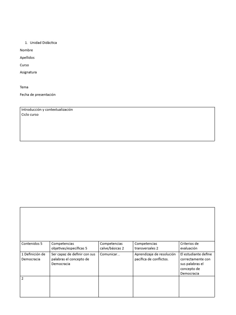 Unidad DidÃ¡ctica | PDF