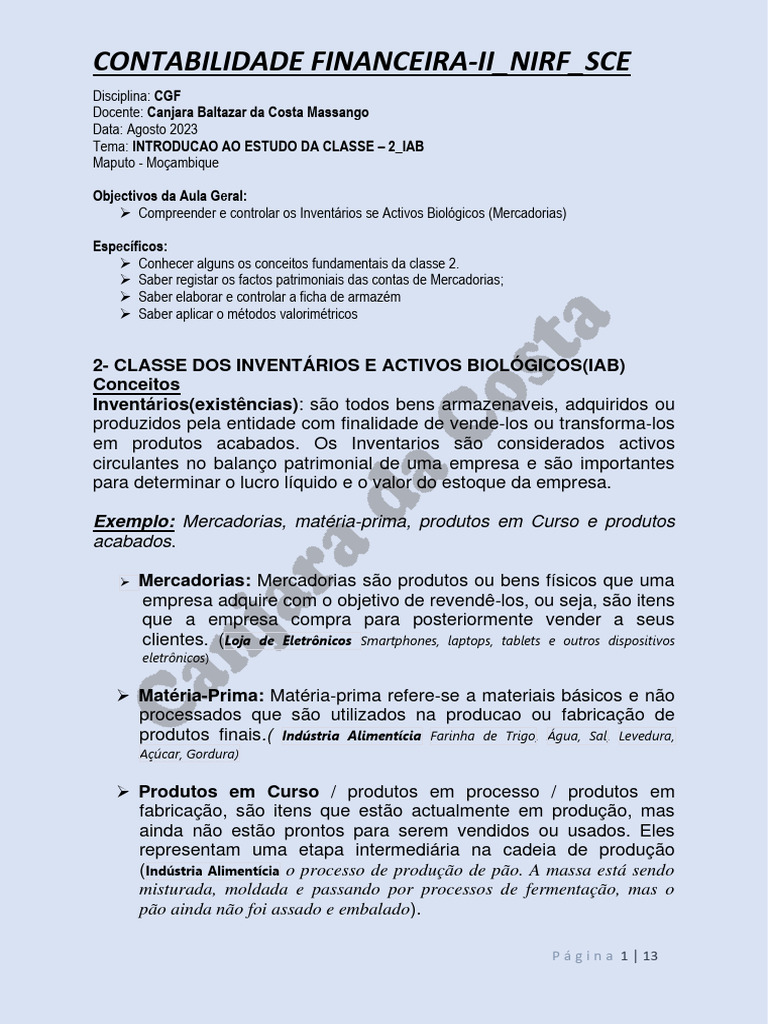 Controle de Inventários e Ativos Biológicos | PDF | Contabilidade ...