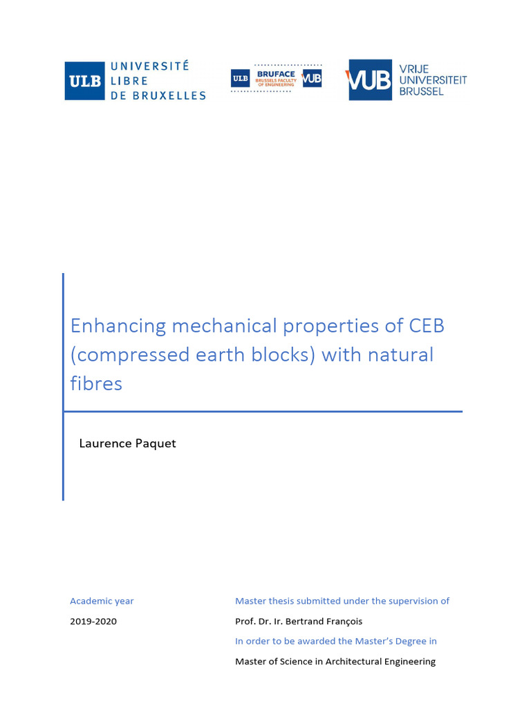 Arch 2020 Enhancing Mechanical Properties of Ceb Compressed Earth ...