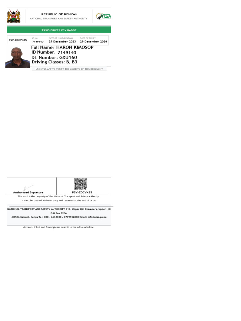 PSV-EDCVK85-Driver PSV Badge | PDF | Social Science | Technology ...