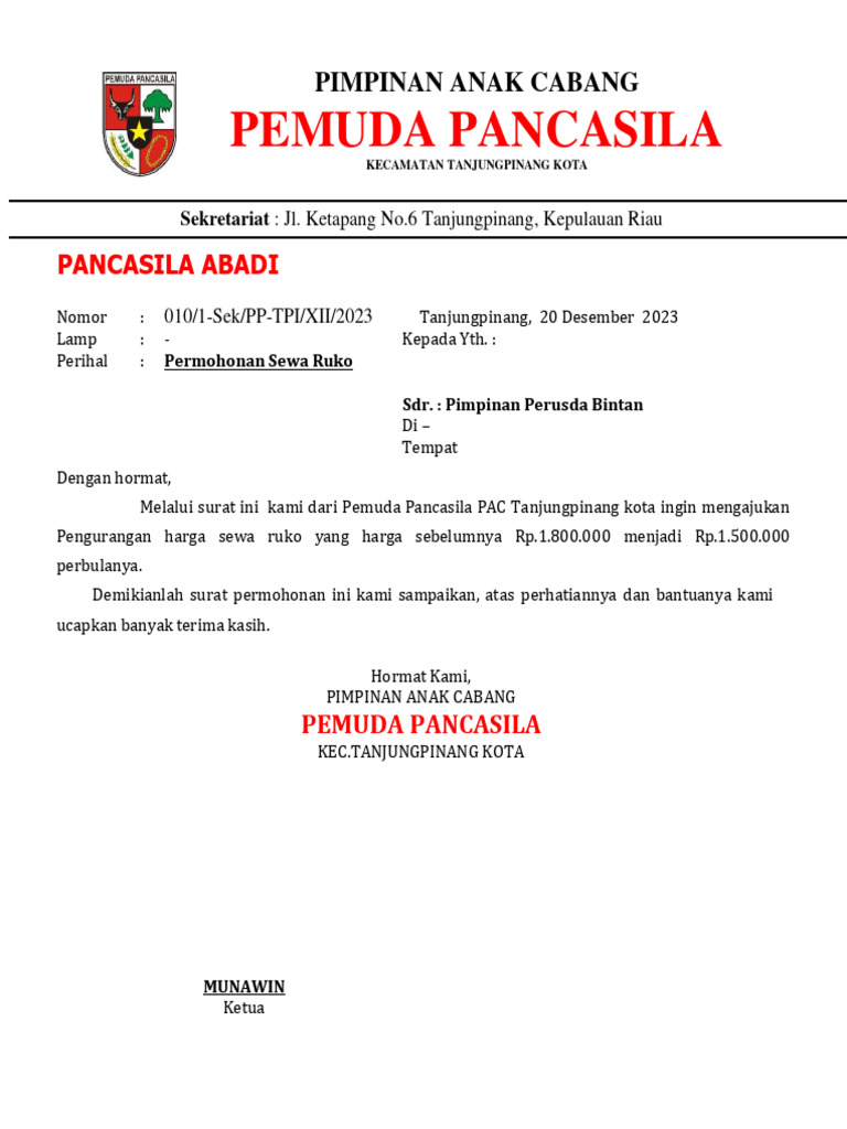 Undangan Pemuda Pancasila Doc | PDF