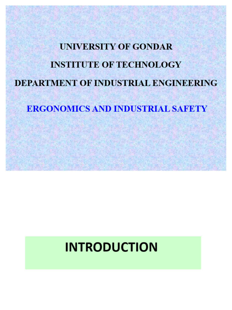 Chapter 1. Introduction To Ergonomics | PDF | Human Factors And ...