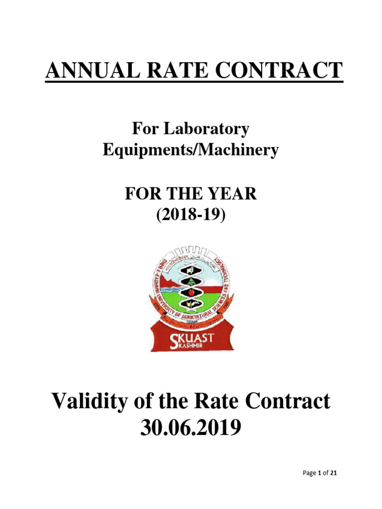 Validity of The Rate Contract | PDF