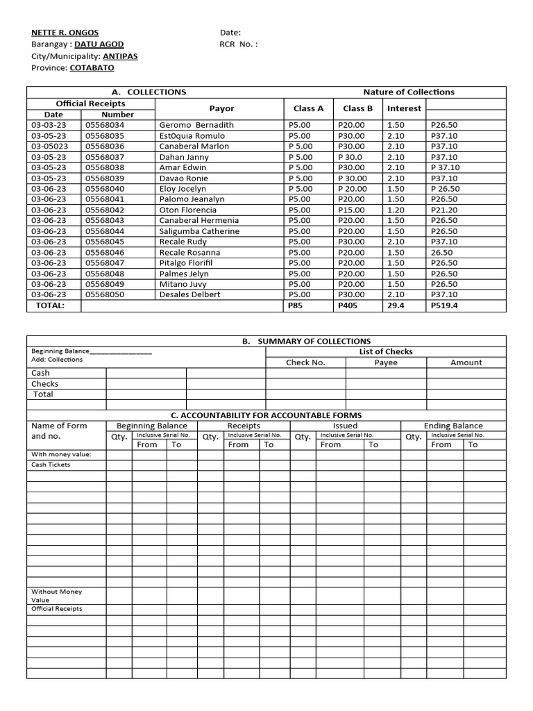 Summary Collections and Remittance | PDF | Bookkeeping | Accounting