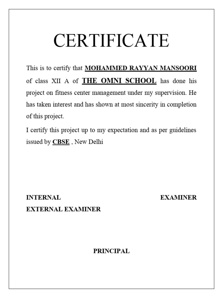 Raayan's Project Completion Certificate | PDF