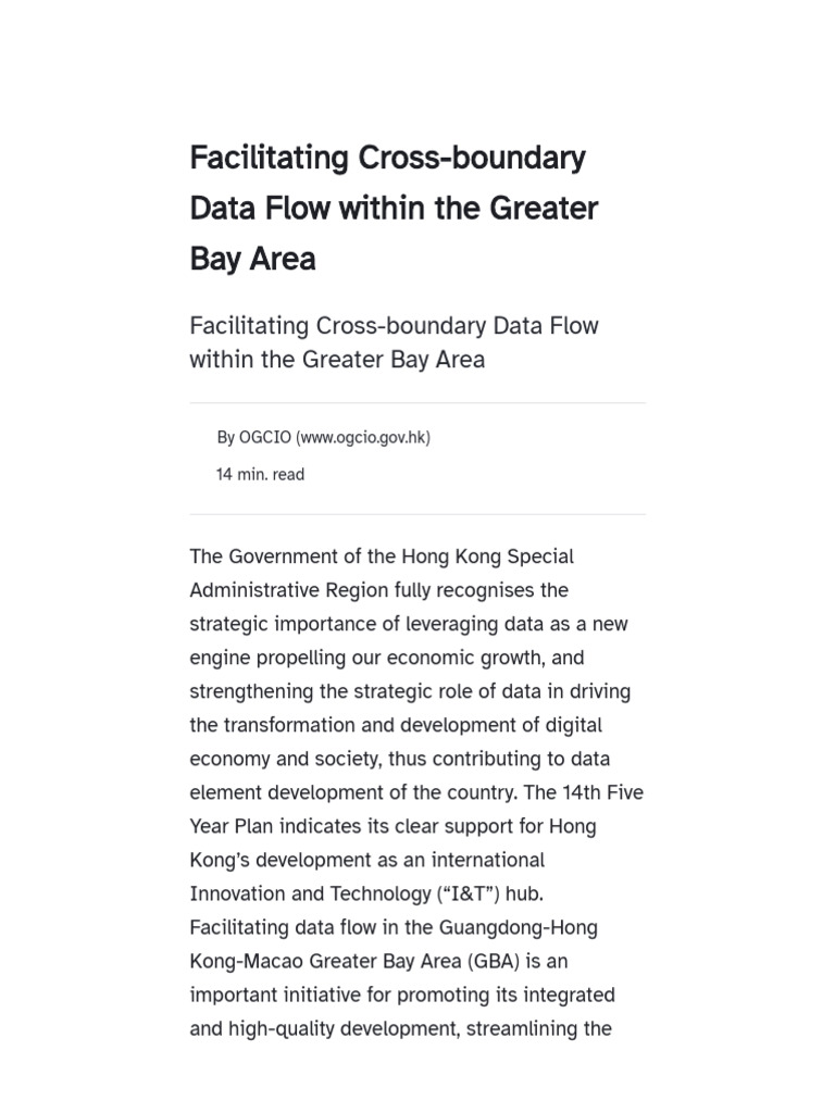Facilitating Cross-Boundary Data Flow Within The Greater Bay Area | PDF ...