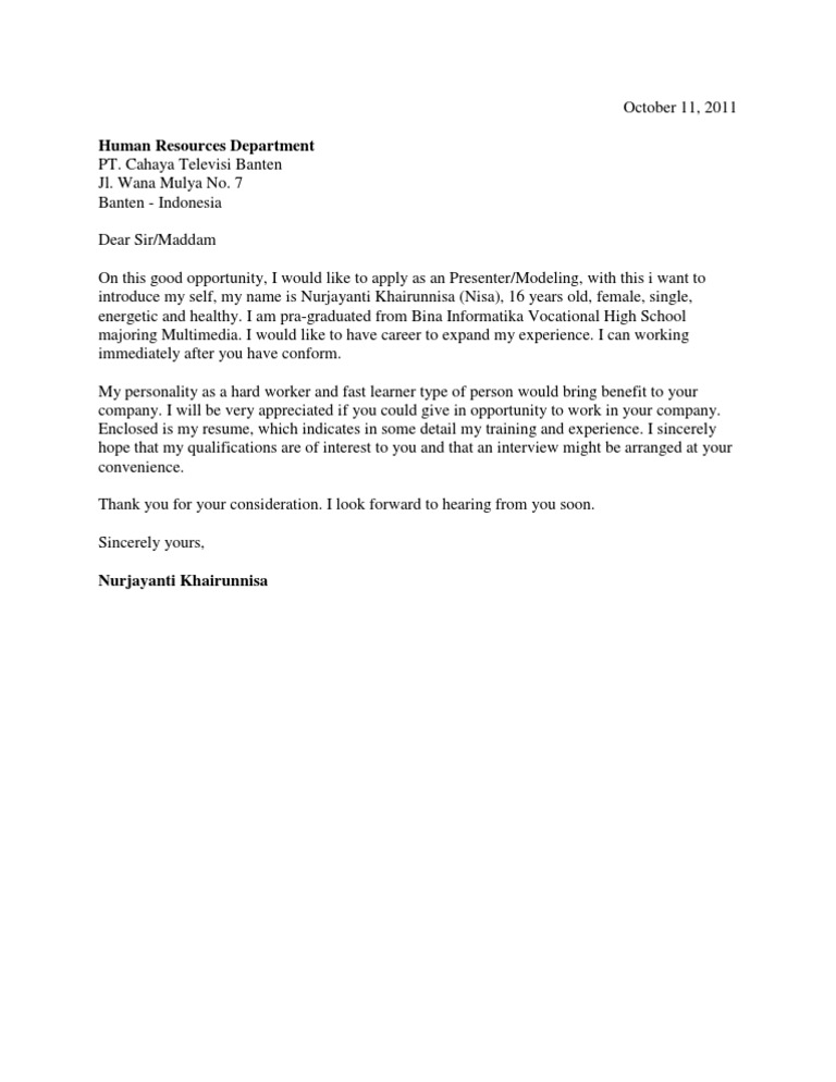 Presenter/Modeling Job Application | PDF | Career & Growth