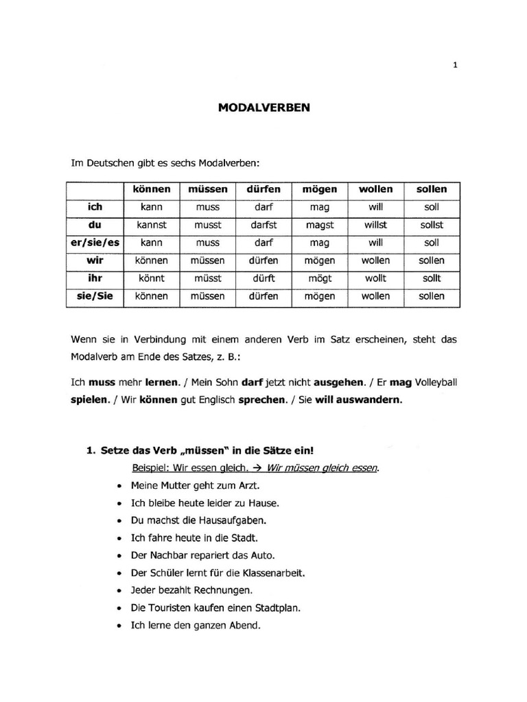 Czasownik Mussen | PDF