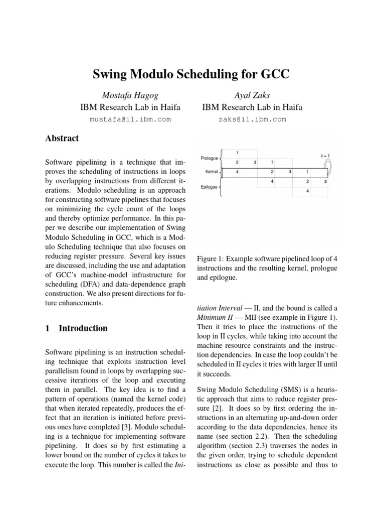 Swing Modulo Scheduling Pdf Computer Programming Computing