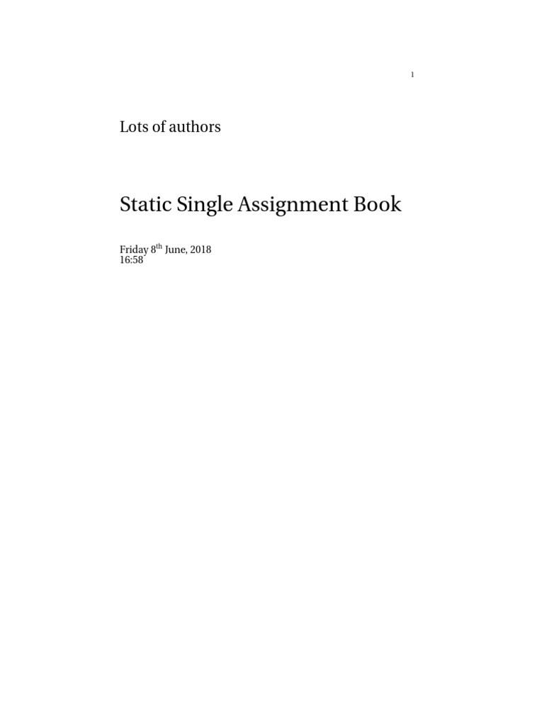 Static Single Assignment Book | PDF | Variable (Computer Science) | Compiler