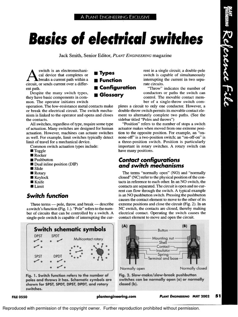 Basics of Electrical Switches | PDF | Switch | Electrical Resistance ...