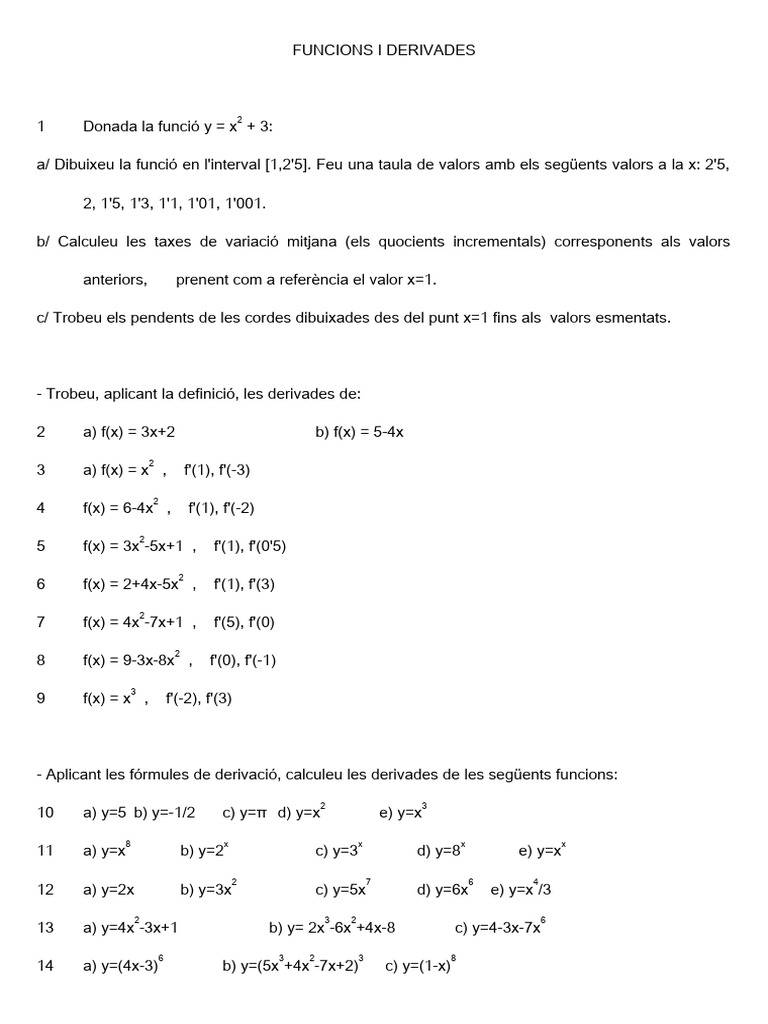 Derivades 2 CT | PDF