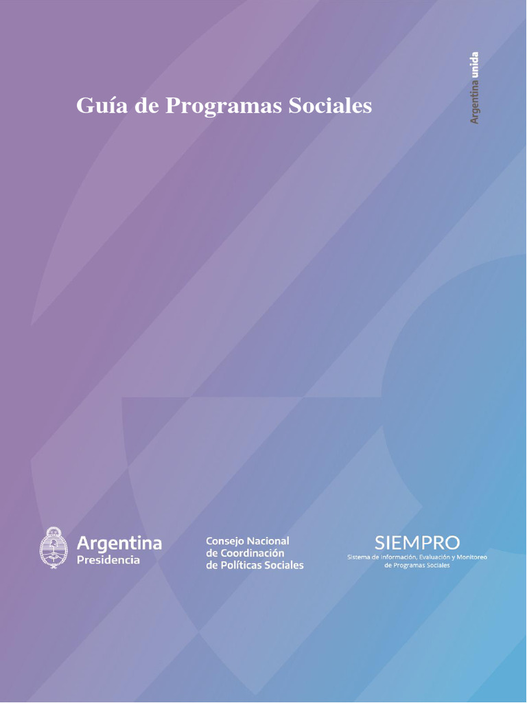 Guía Programas Sociales Del Estado Nacional 2021 | PDF | Politica social