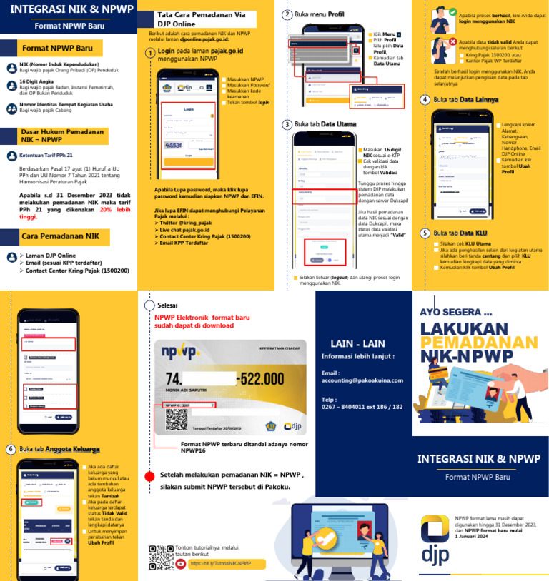 Tata Cara Pemadanan NIK NPWP | PDF