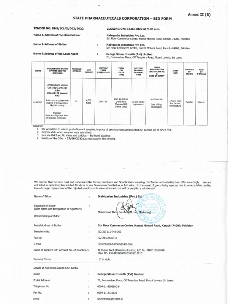 Tender Document | PDF