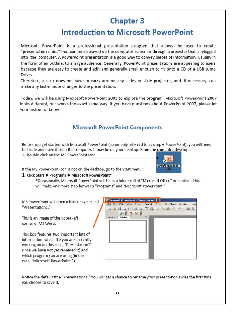 Ch.3 Introduction To PowerPoint | PDF | Page Layout | Microsoft Power Point