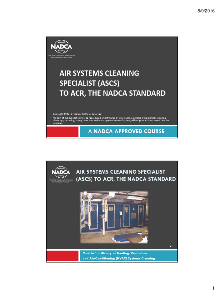 ASCS To ACR, The NADCA Standard Slides | PDF