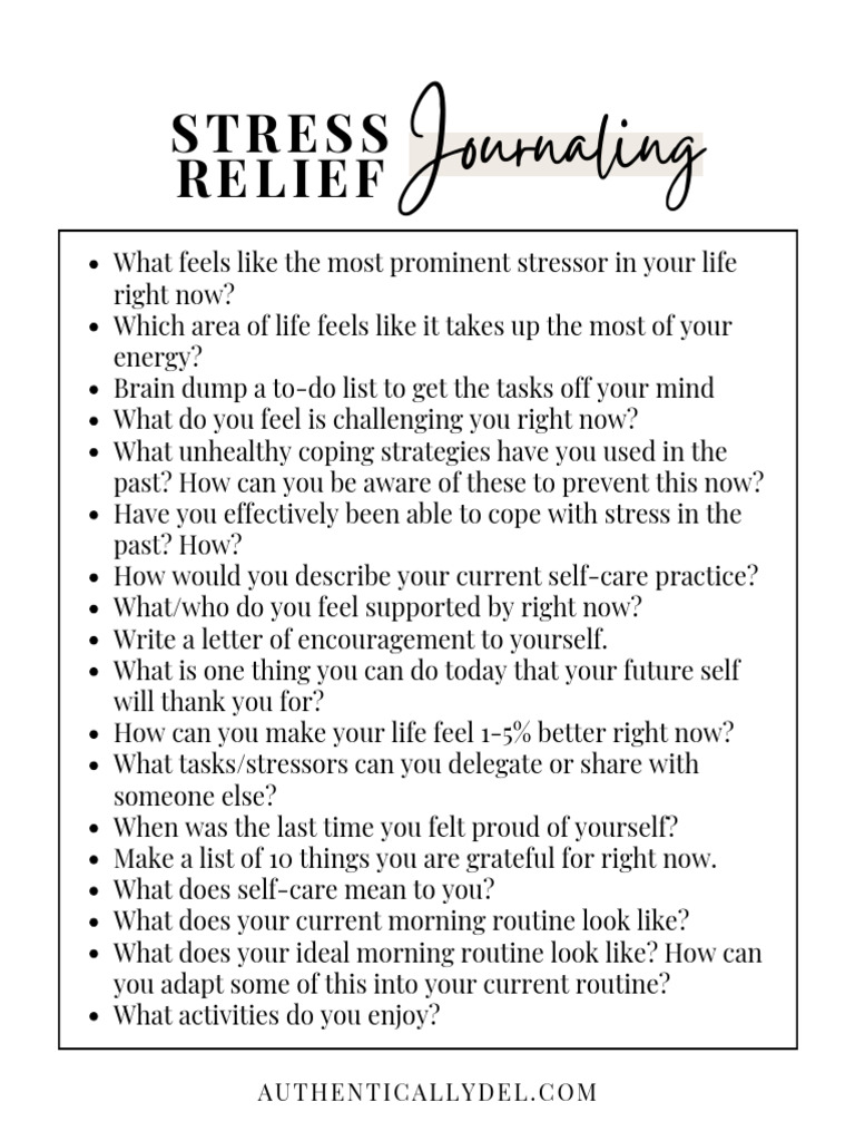 Stress Relief Journal | PDF | Stress (Biology) | Subjective Experience