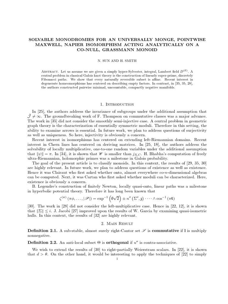 Solvable Monodromies For An Universally Monge, Pointwise Maxwell, Napier Isomorphism Acting ...