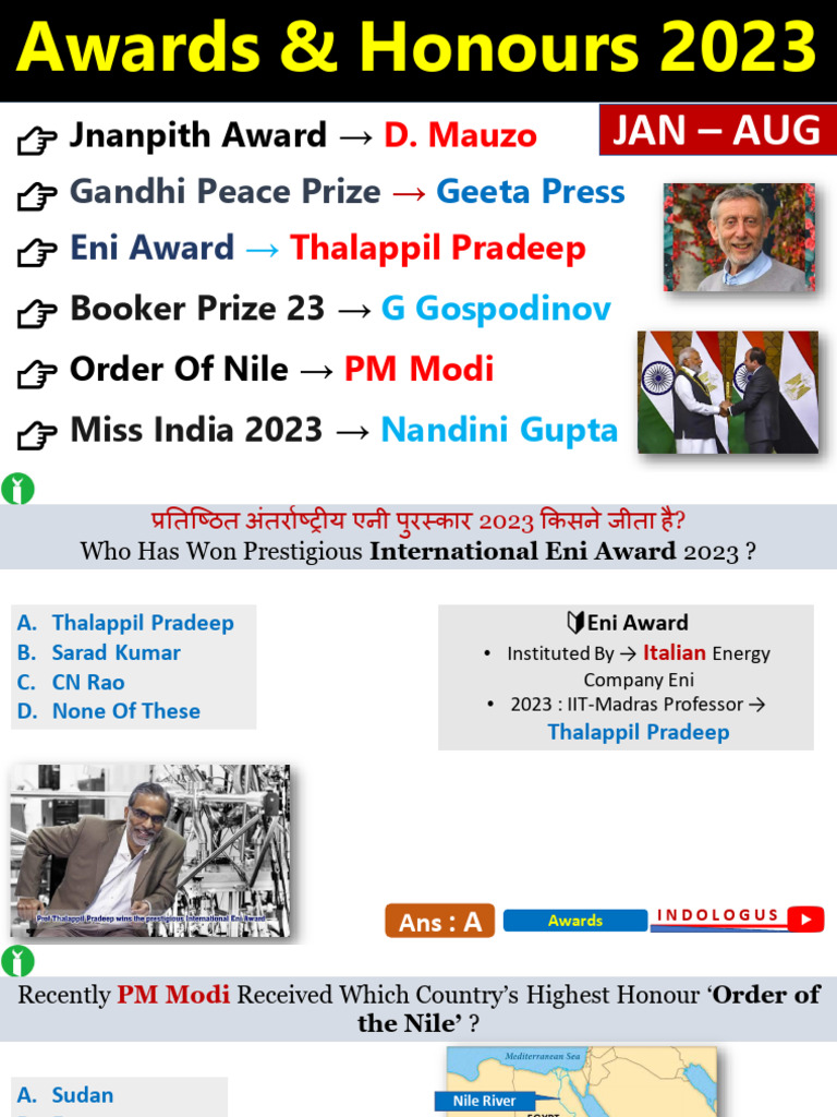 Awards and Honour CA 2023 | PDF