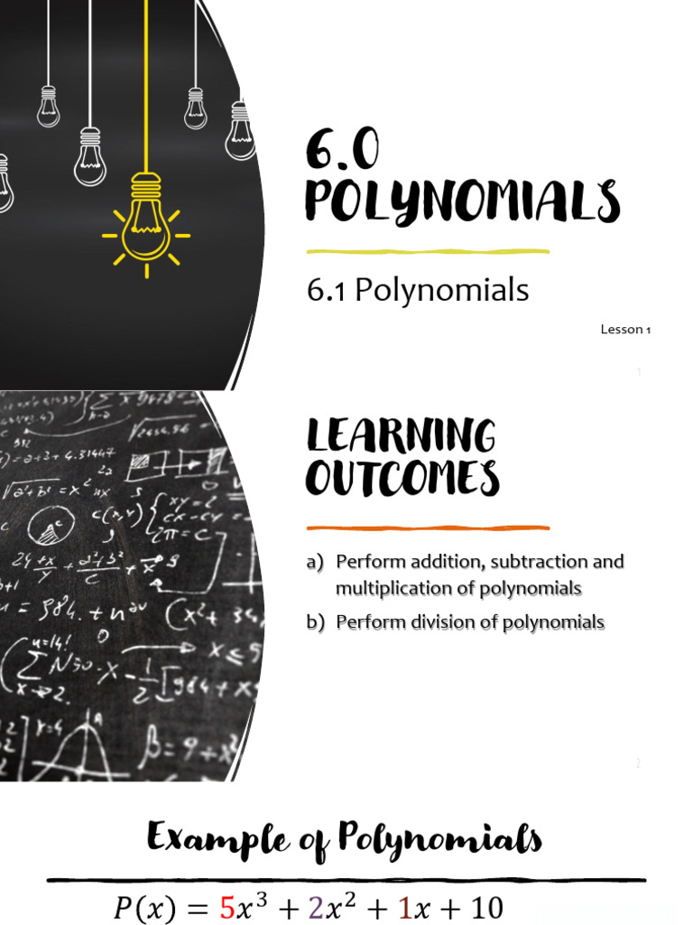 t6 Polynomials 20222023 - Students | PDF