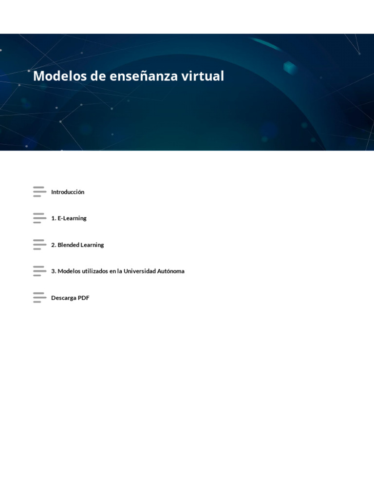 Modelos de Enseñanza Virtual en Educación | PDF