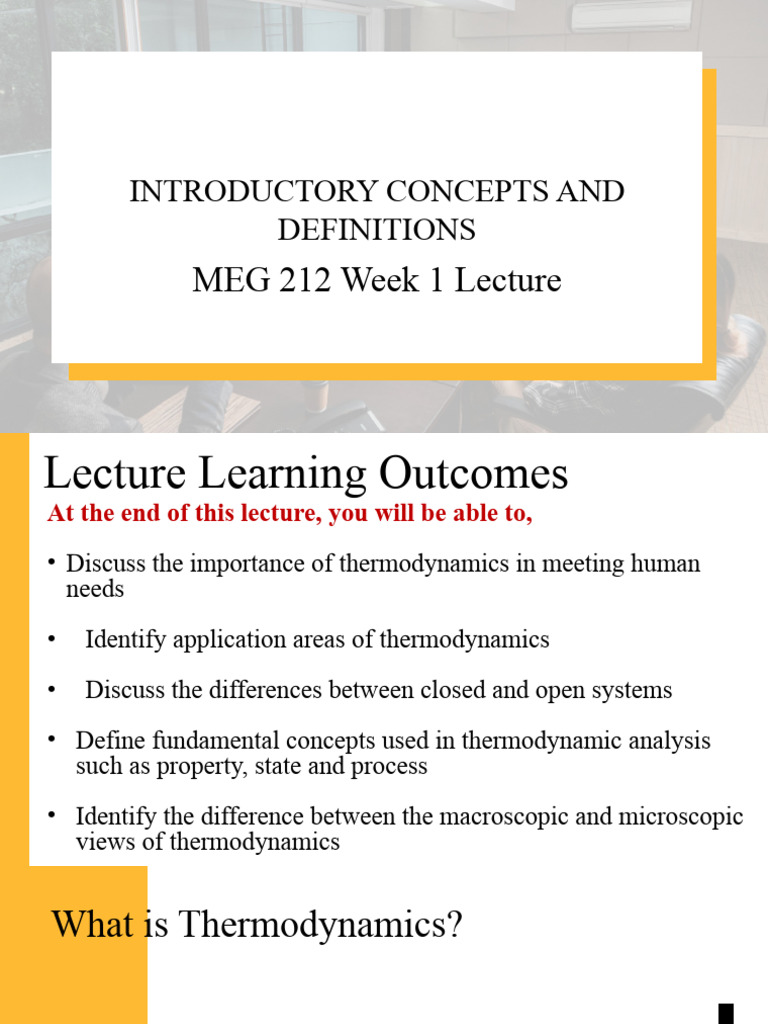 MEG 212 Week 1 Lecture 2023 | PDF