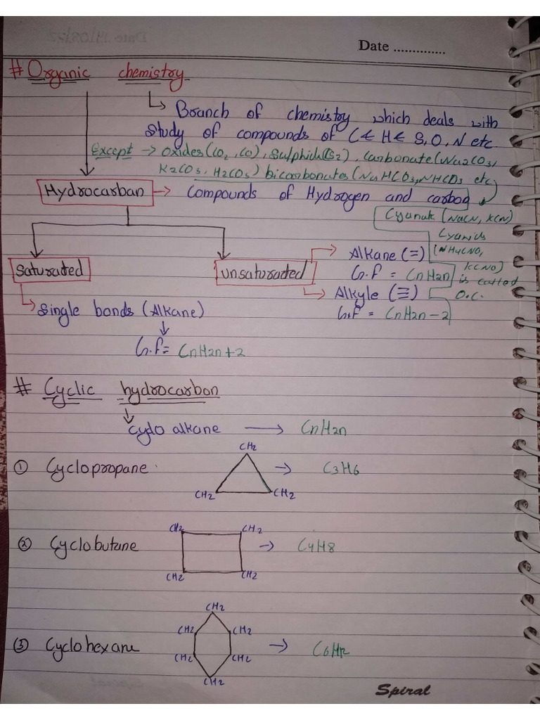 Class 11th Organic Notes | PDF