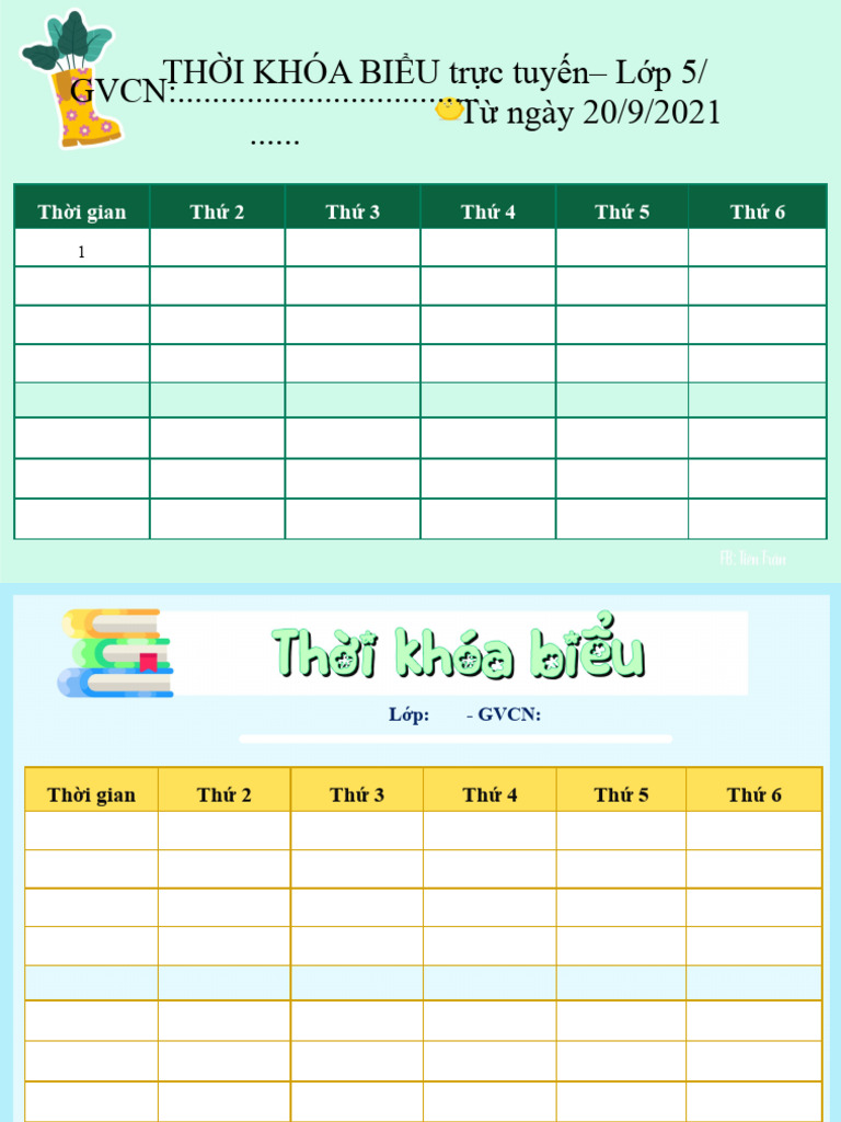Mau Thoi Khoa Bieu | PDF