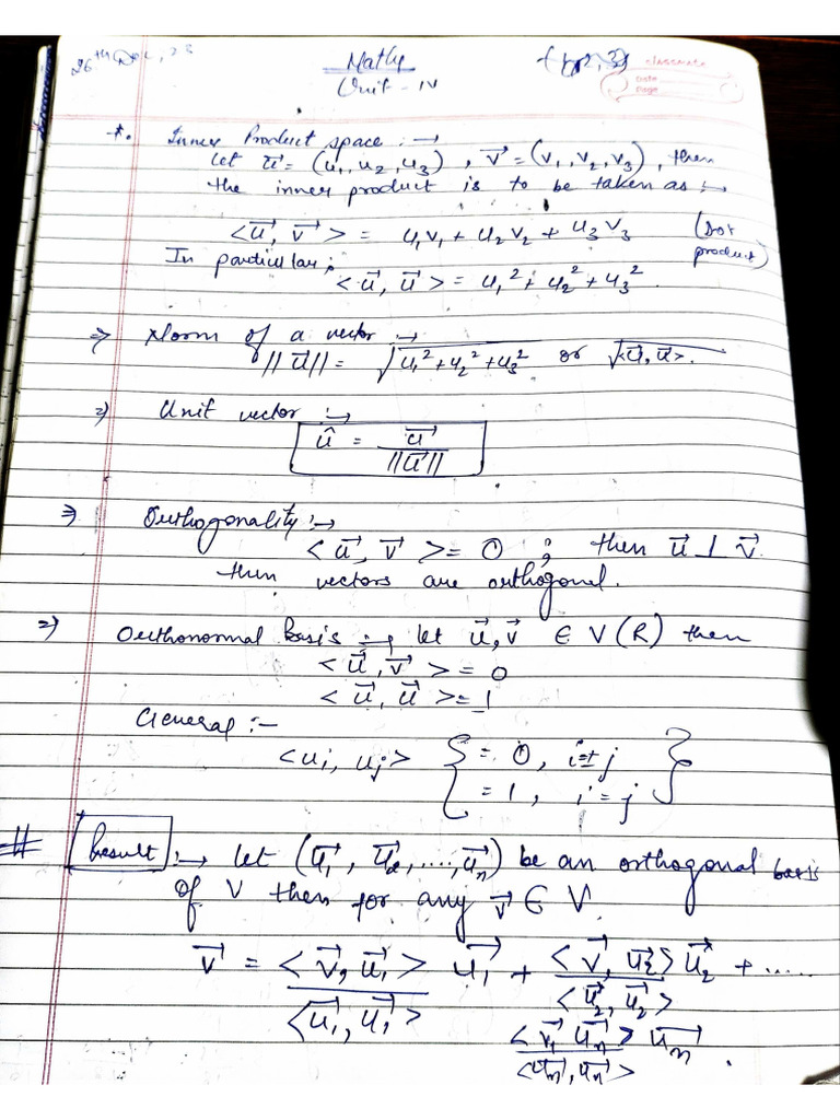 Unit 4 Gram Schmidt Orthogonalisation Process | PDF
