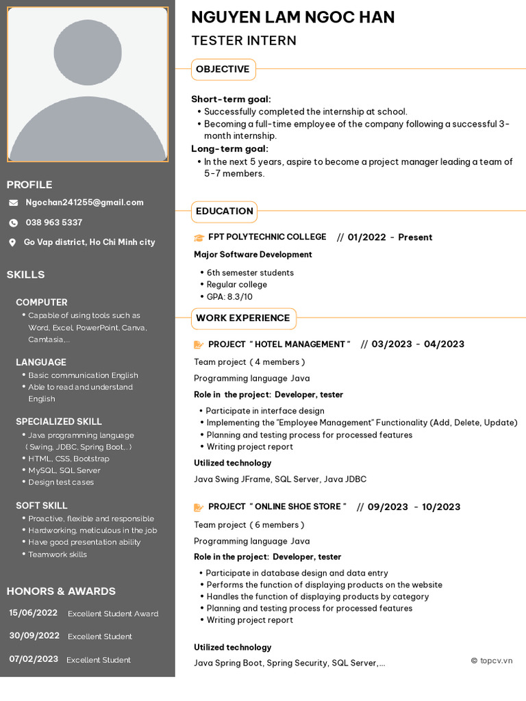 CV Tester Intern | PDF