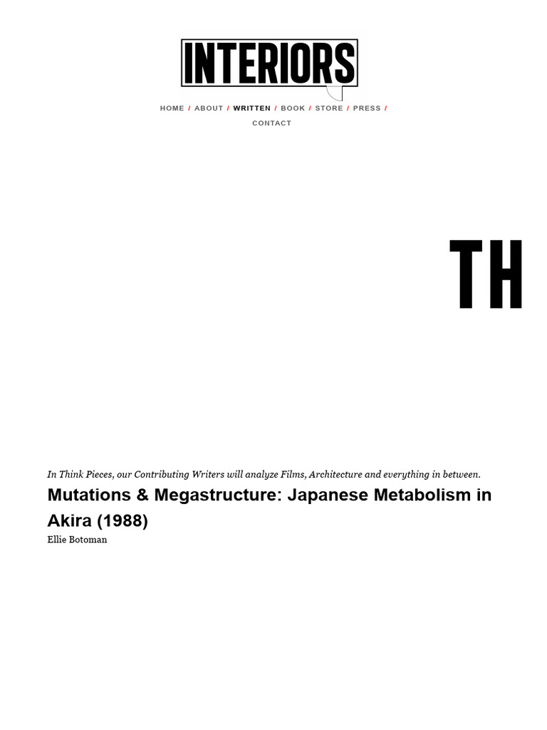 Mutations & Megastructure - Japanese Metabolism in Akira (1988 ...