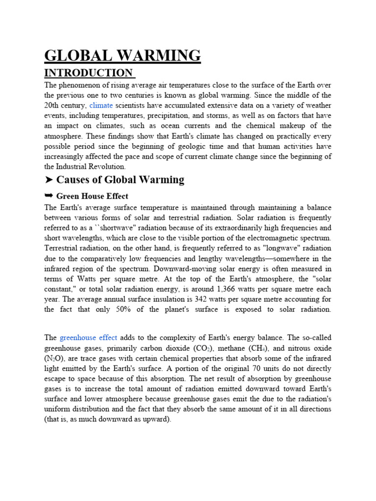 Global Warming | PDF | Greenhouse Effect | Climate Change