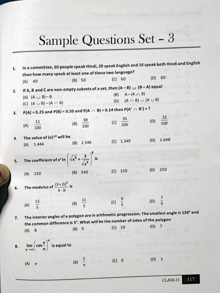 Class 11 A Mathematics | PDF | Equations | Mean